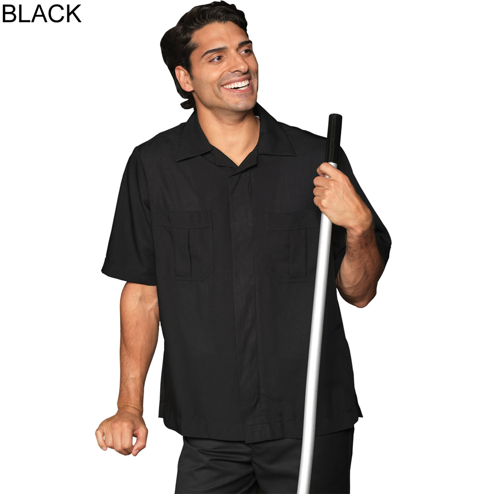 Edwards Mens Black Housekeeping Service Shirt 4276