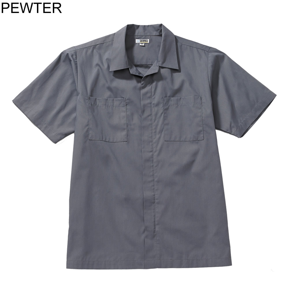 Edwards Mens Zip Front Housekeeping Short Sleeve Service Shirt 4889